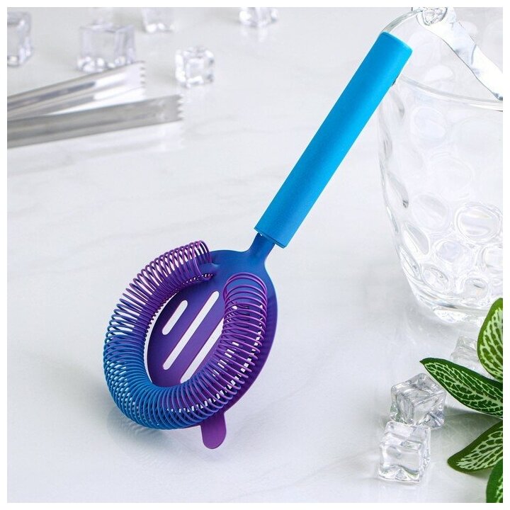 Стрейнер Flume с ушками, h=20 см, нержавеющая сталь, сине-фиолетовый