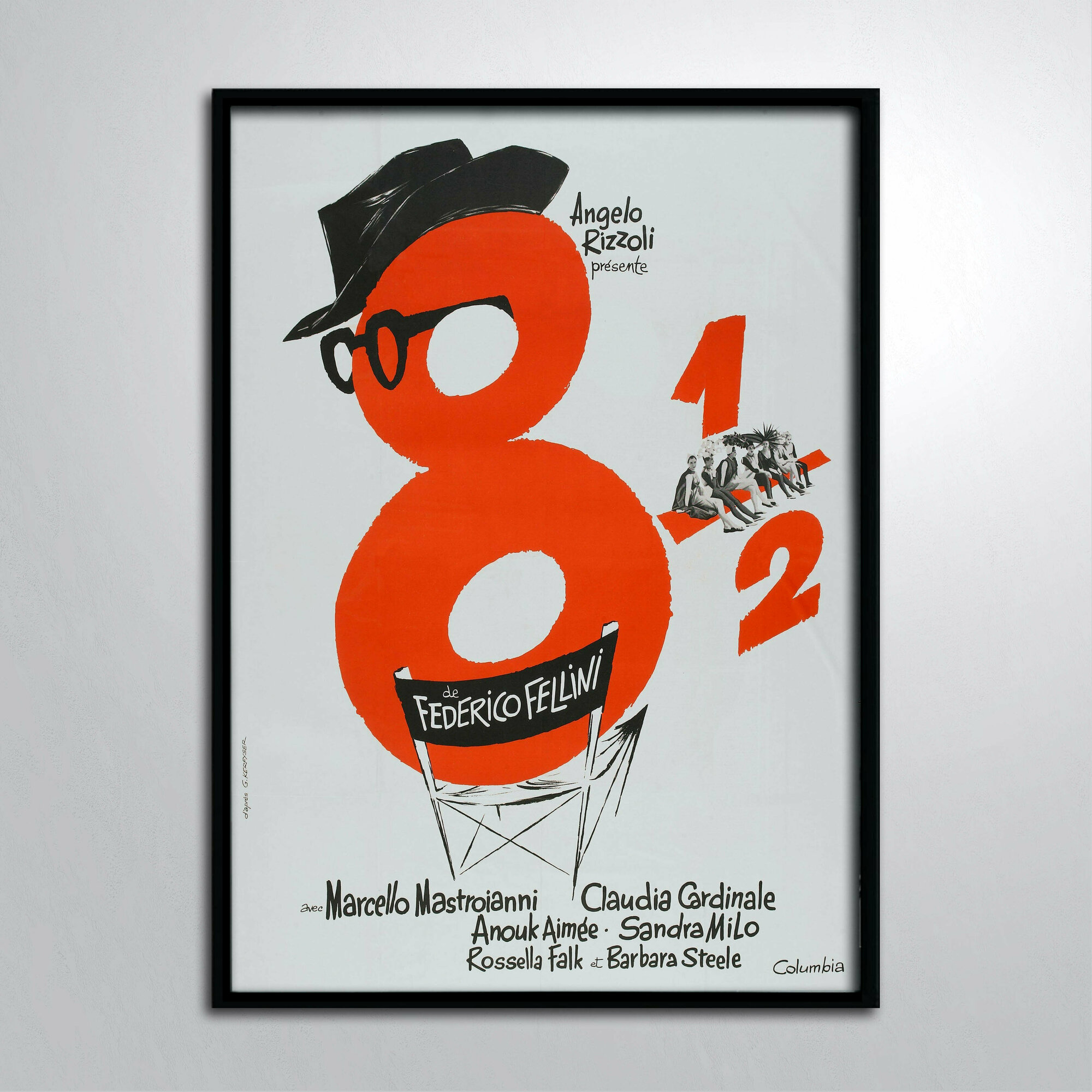 Постер без рамы/8 с половиной Федерико Феллини Марчелло Мастроянни Минимализм (А2/420х594)