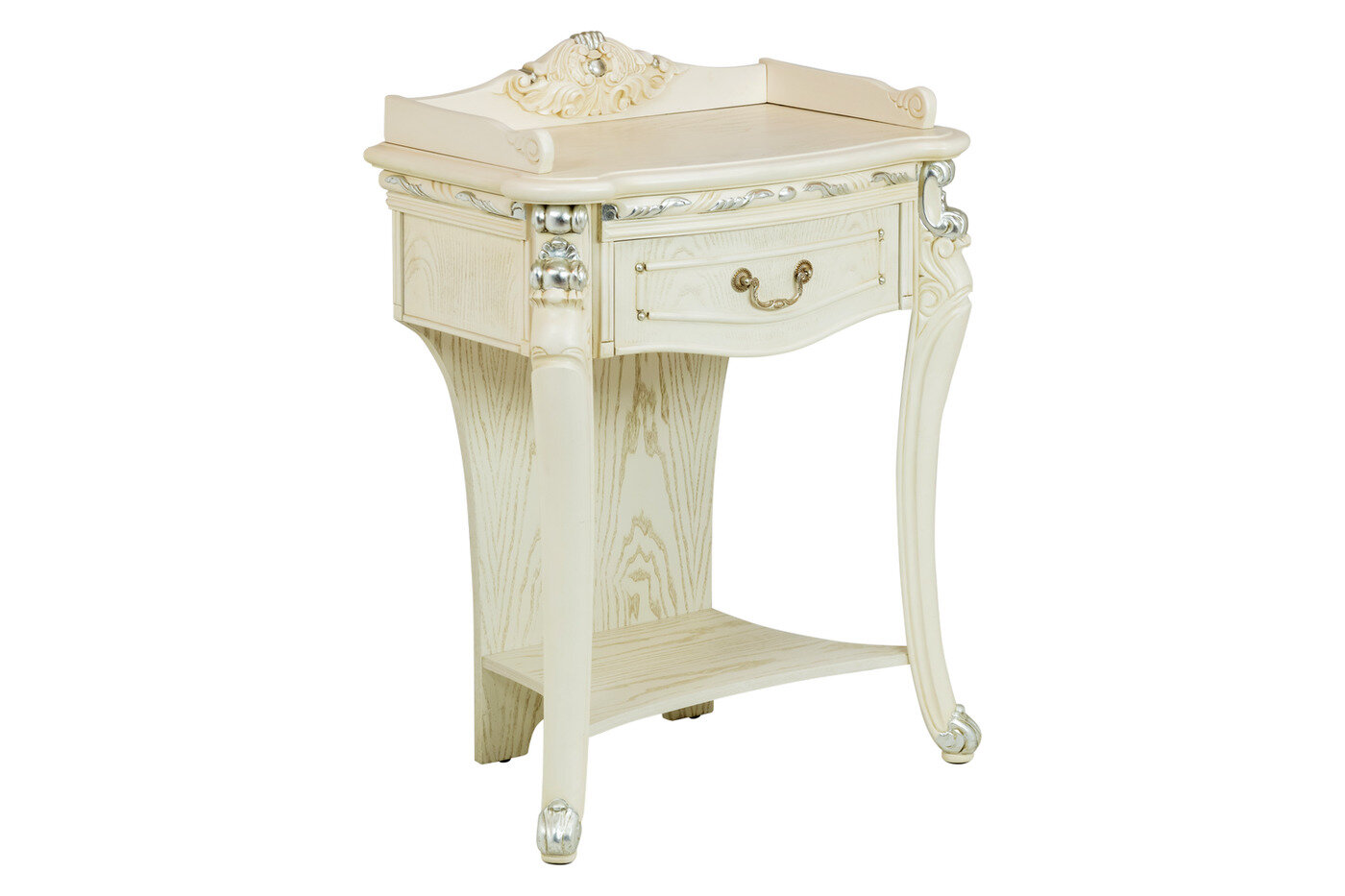 Cтолик консольный Margaret с ящичком, консоль мебельная, стол, мебель из дерева в гостиную, спальню для дома, дачи, массив дерева, классика, слоновая кость