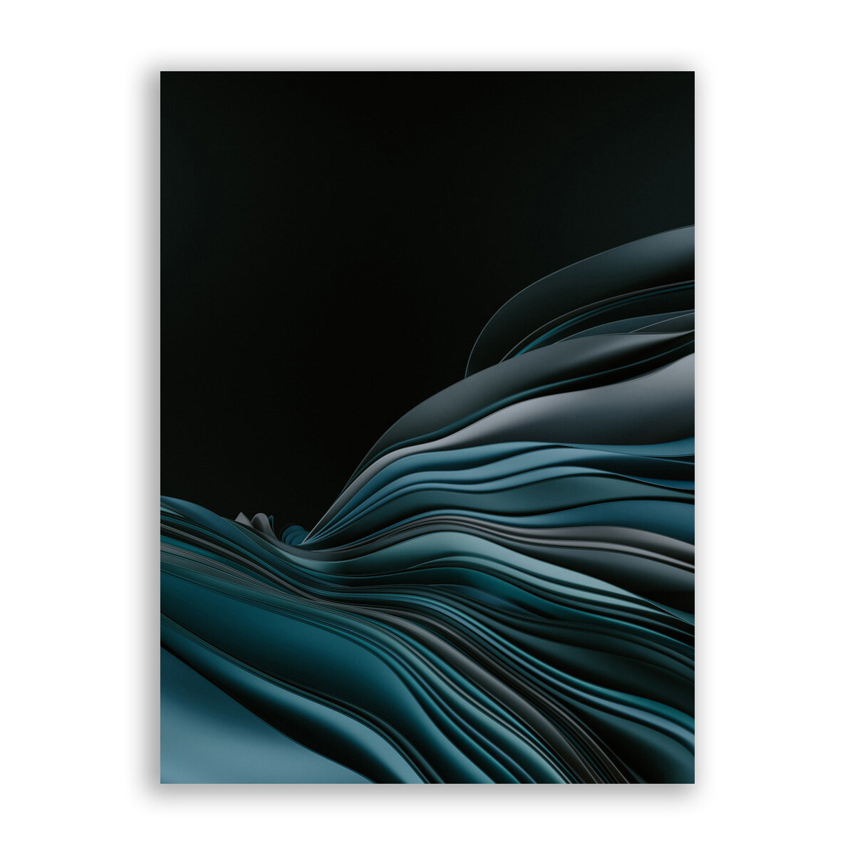 Постер, плакат на бумаге / Art Waves / Волны арт / Размер 80 x 106 см