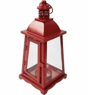 Подсвечник для дома/улицы красный, 28 см