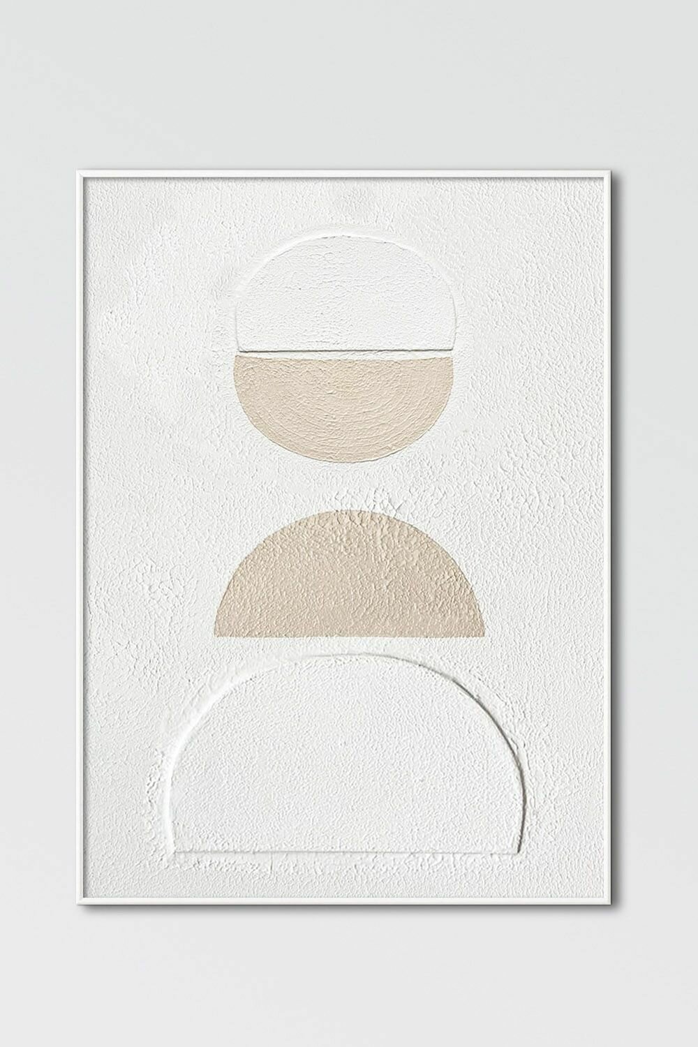 Картина ручной работы DECORMARKT Бежево-белая №7, в рамке 50х70 см