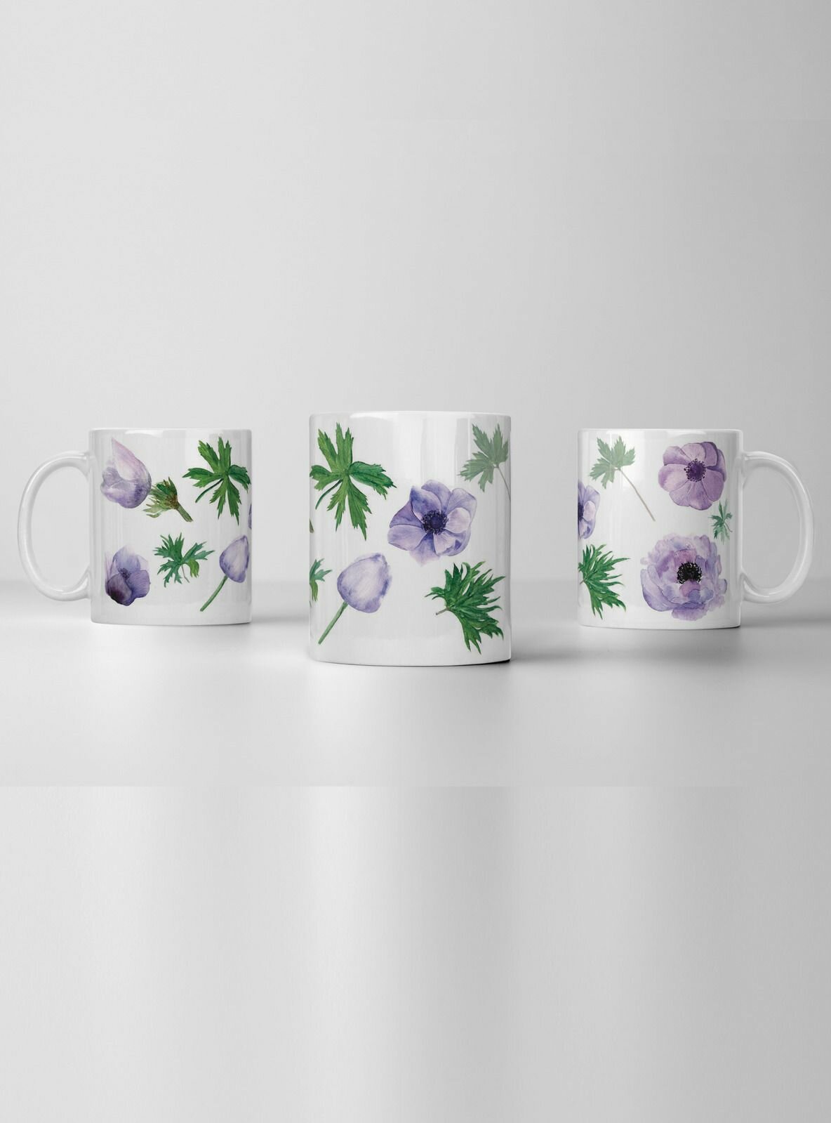 Кружка cooperative.moscow " Анемона цветок " (кружка с Анемоной , Анемона , кружка с цветком, кружка Анемона , с Анемоной , подарок с любовью, кружка с цветами, цветы, цветок) , 330 мл, 1 шт