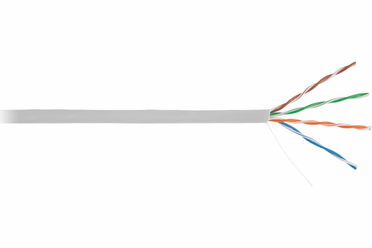 Кабель NETLAN U/UTP 4 пары, категория 5e, внутренний, PVC, серый, 305м UEC-UU004-5E-PVC-GY