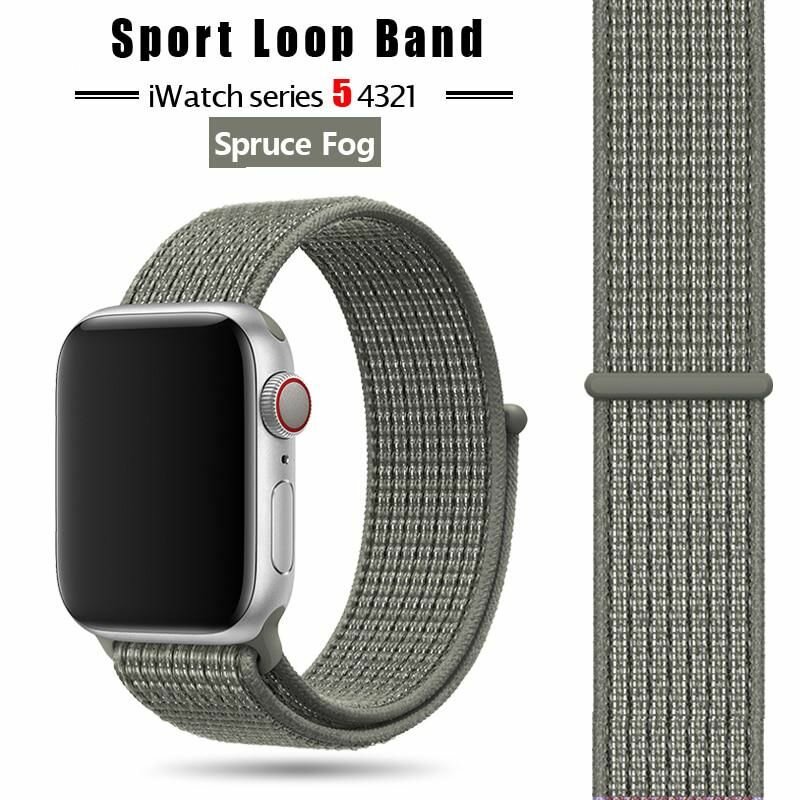 Нейлоновый ремешок для Apple Watch 38 / 40 / 41 mm Sport Loop Light Olive