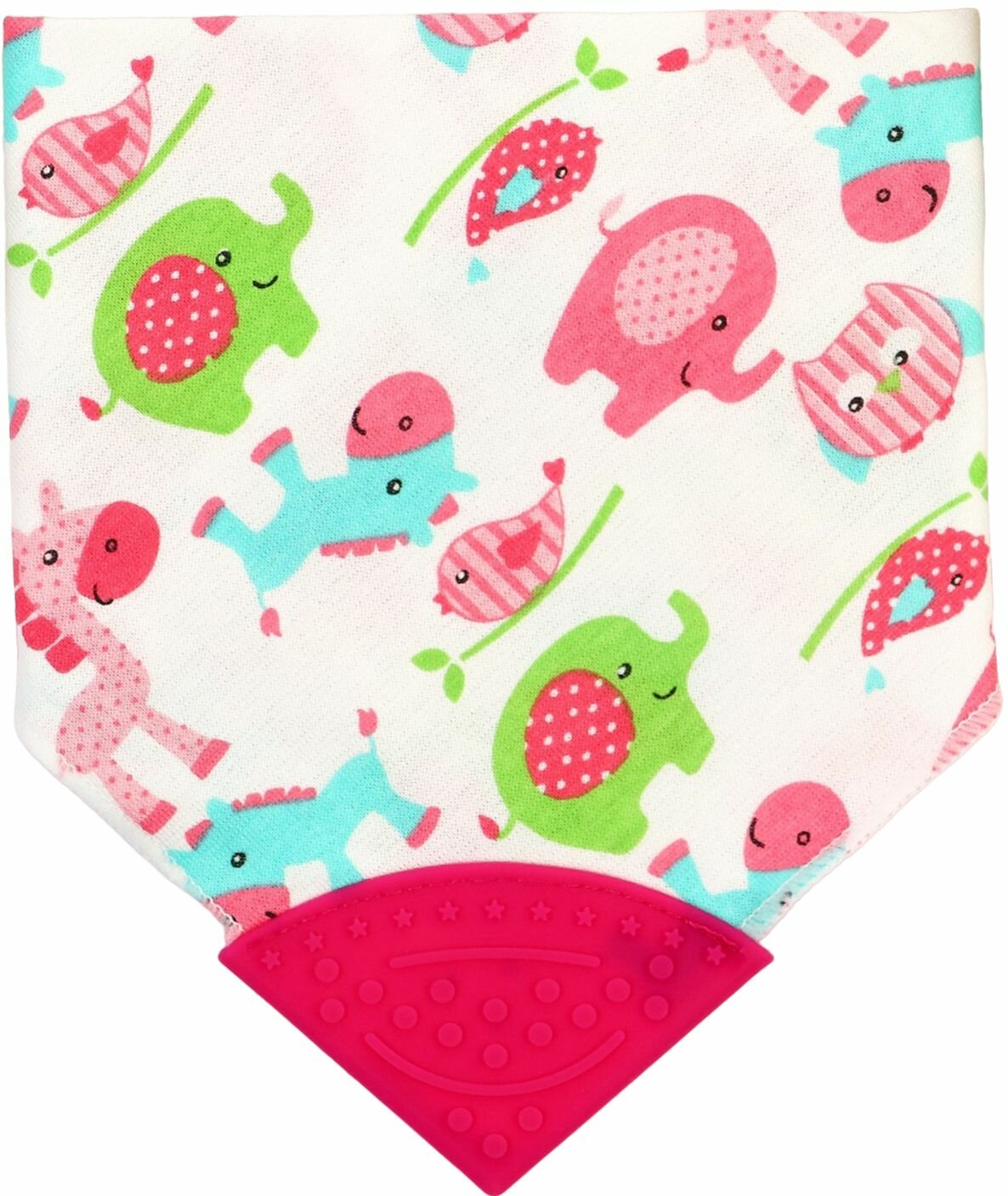 Нагрудник-бандана треугольный для кормления с прорезывателем, слюнявчик детский непромокаемый на кнопке, фартук нагрудный для новорожденных, цвет розовый