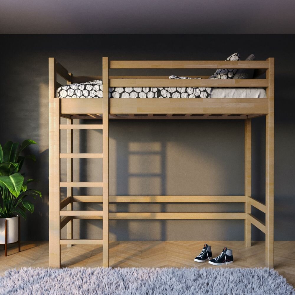 Детская кровать чердак 70x190 Лицей цвет Ольха