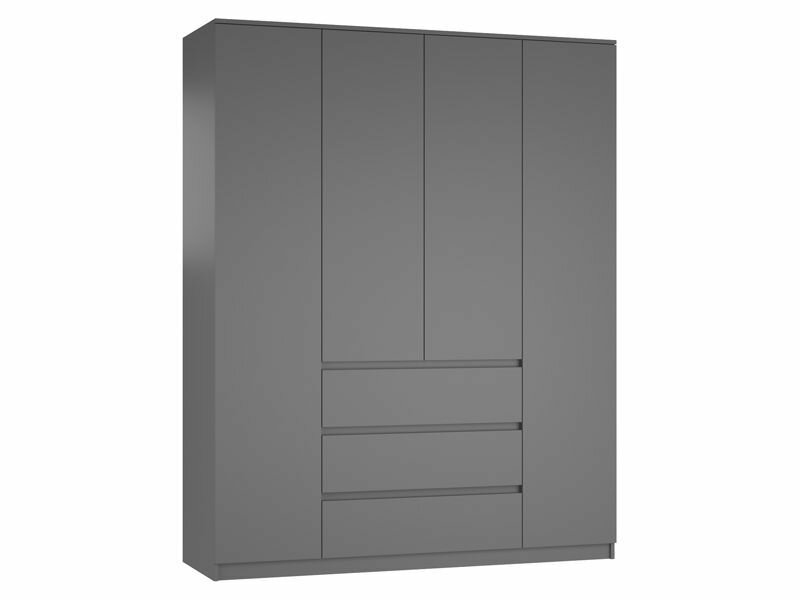 Шкаф распашной для одежды Мебель на Руси "Челси 4" 160х202х52 Серый графит