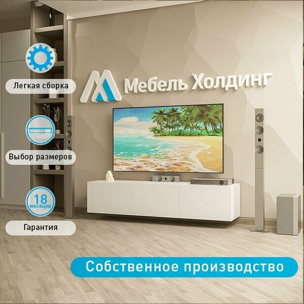 Тумба под ТВ Тренд подвесная, фасады ЛДСП, 1600*496*420, Мебель Холдинг