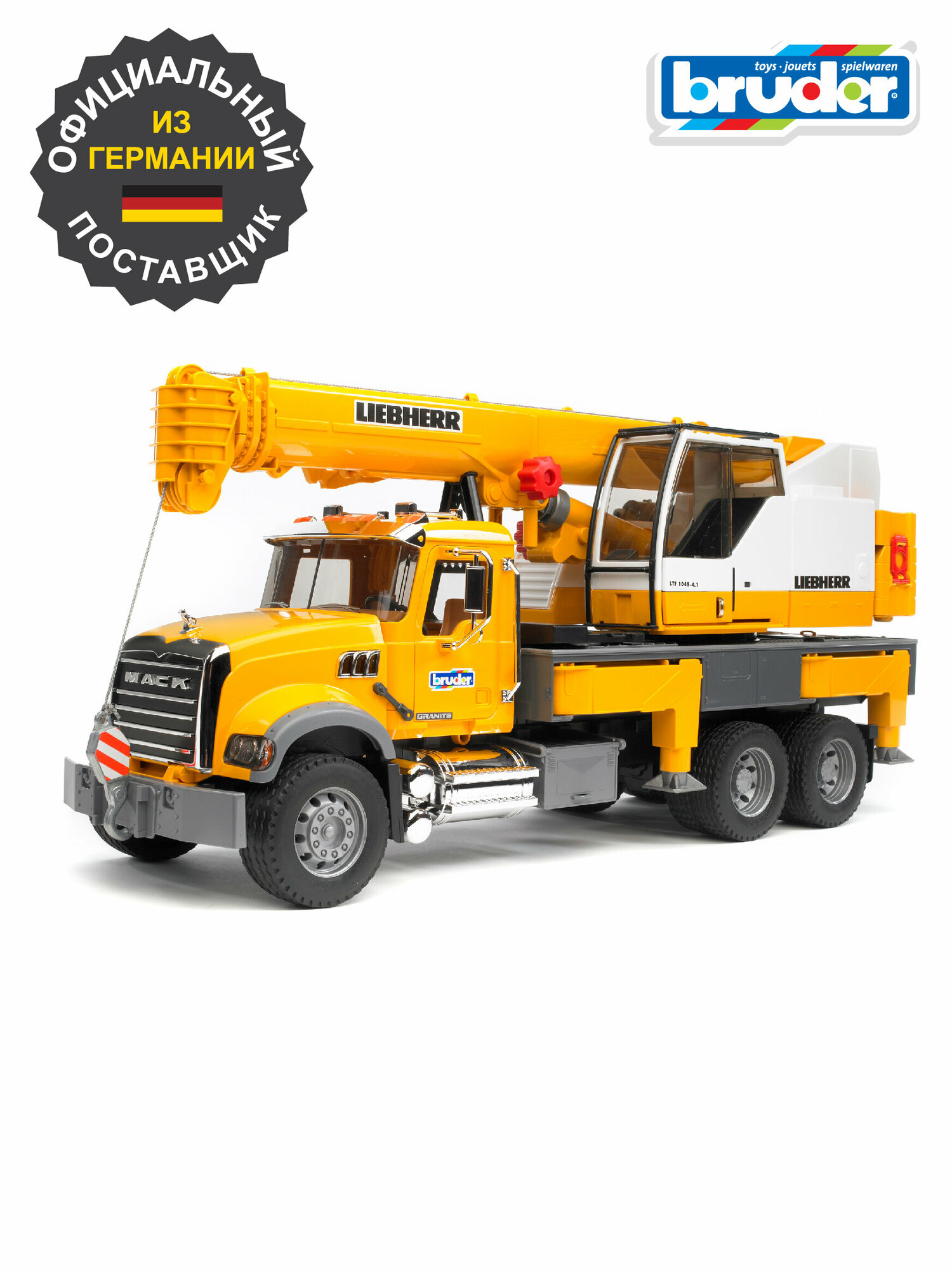 Брудер, Автокран "MACK Liebherr", Bruder, длина 66 см, 02-818