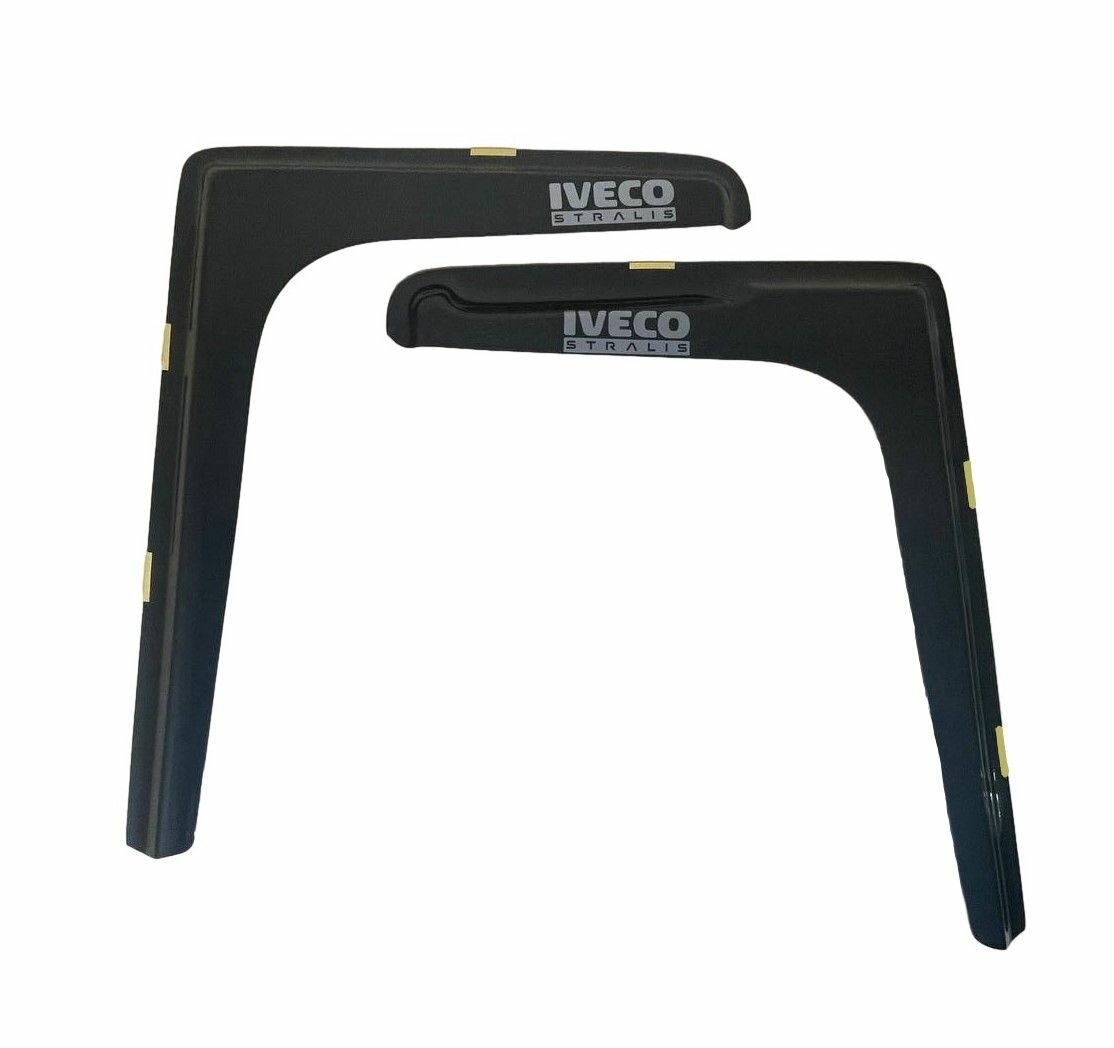 Дефлектор двери (ветровики) с лого на IVECO Stralis, (Вставные)