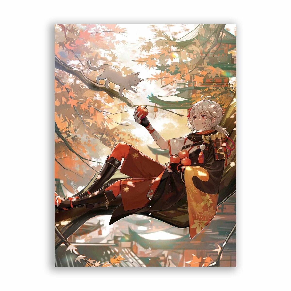Постер, плакат на бумаге / Genshin Impact - Кадзуха / Размер 30 x 40 см