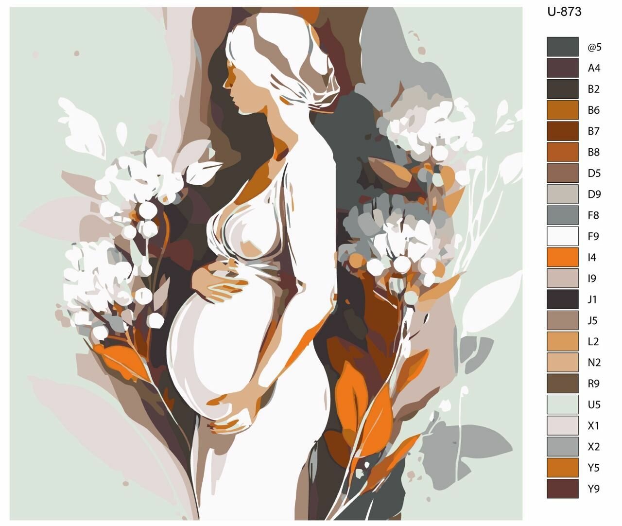 Картина по номерам U-873 "Беременная девушка. В ожидании чуда" 70x70 см