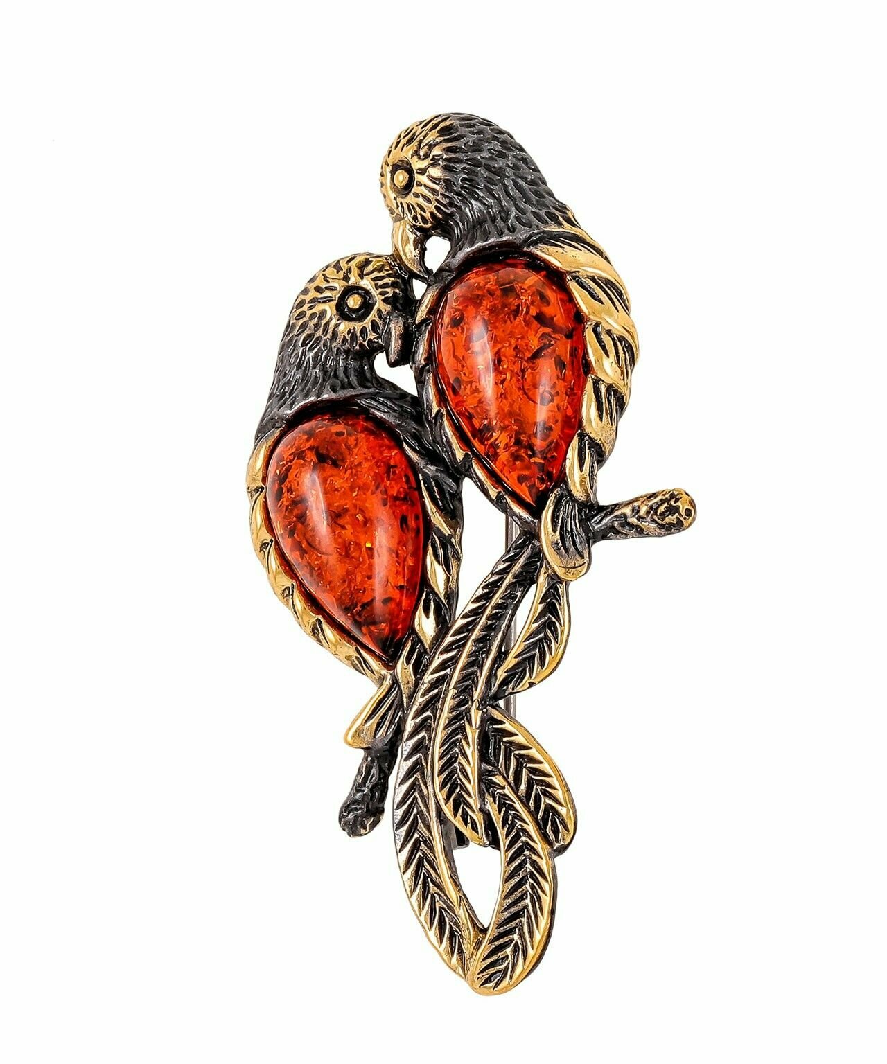 Брошь, янтарь