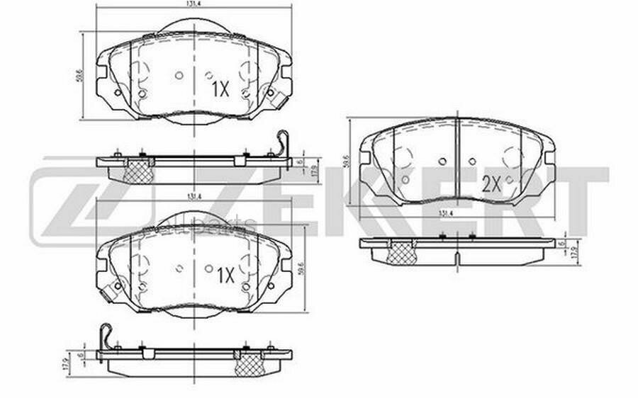 ZEKKERT BS-2113 Колодки торм. диск. передн. Chevrolet Camaro V 11- Malibu (V300) 12- Opel Insignia 08- Saab 9-5 (