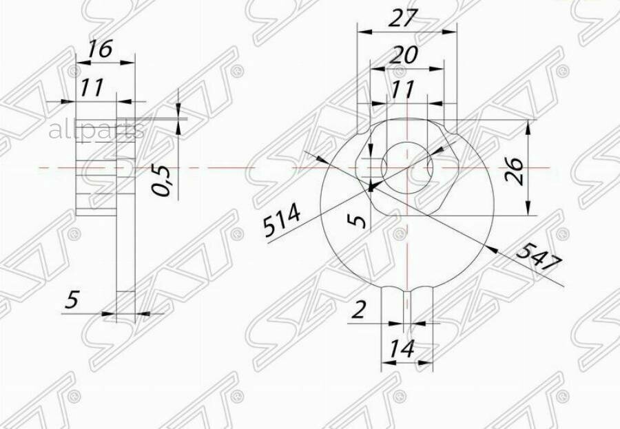 SAT ST-48198-60011 Гайка эксцентрика нижнего рычага TOYOTA FJ CRUISER/SURF/LAND CRUISER/PRADO/LEXUS GX/LX470 98-