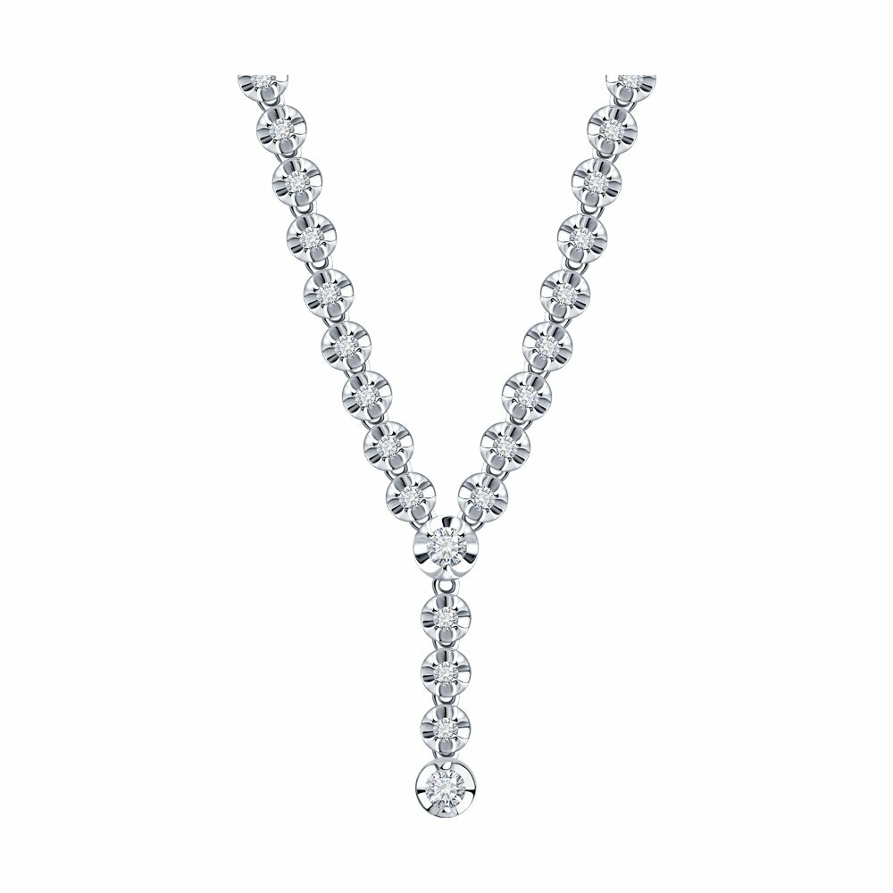 Колье, белое золото, 585 проба, бриллиант