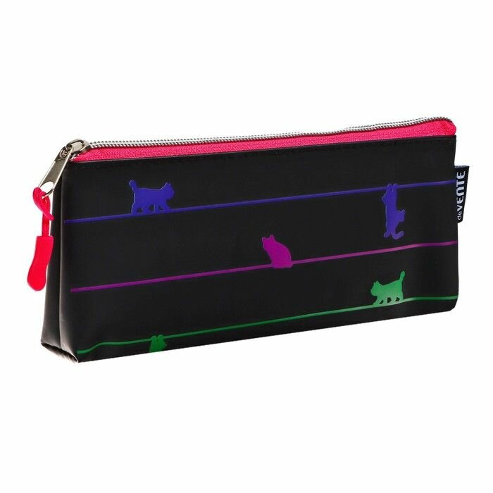 Пенал deVENTE "Neon Cat", мягкий, 1 отделение, объемный, 80х210х35 мм, силикон (216421477)