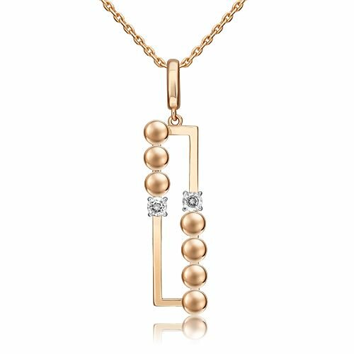 Подвеска, красное золото, 585 проба, топаз