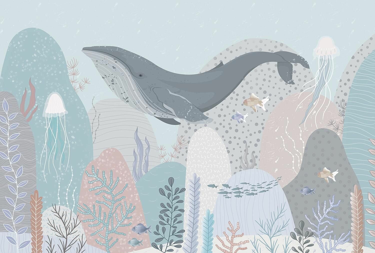 Фотообои/F коллекцияF-271 Кит в подводных горах 400х270-1Divino