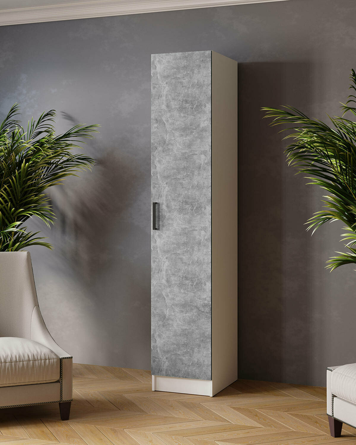 Пенал Ларс (0,4) белый/ателье светлое (Микон)