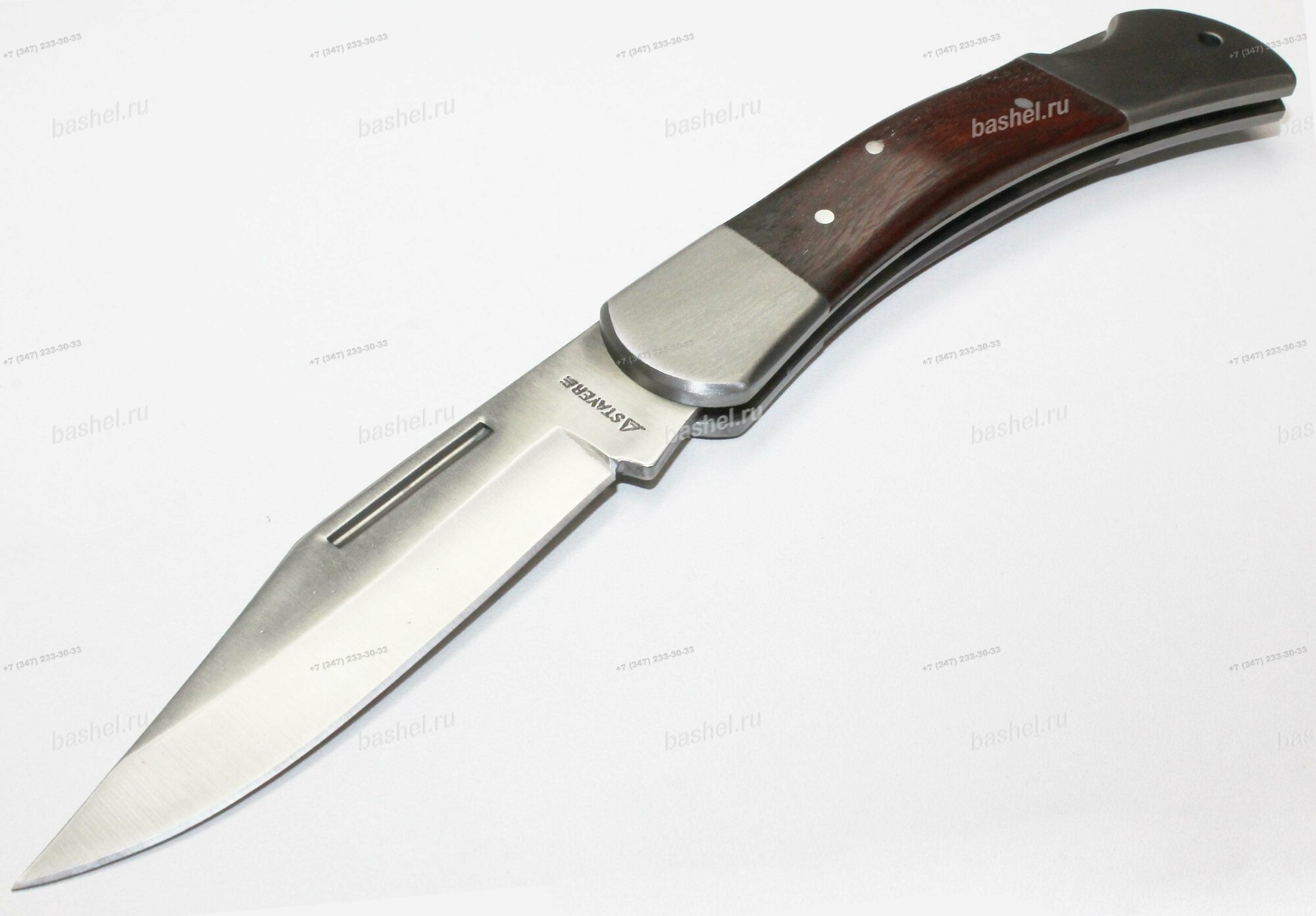 Нож складной STAYER 97 мм, большой, с деревянными вставками