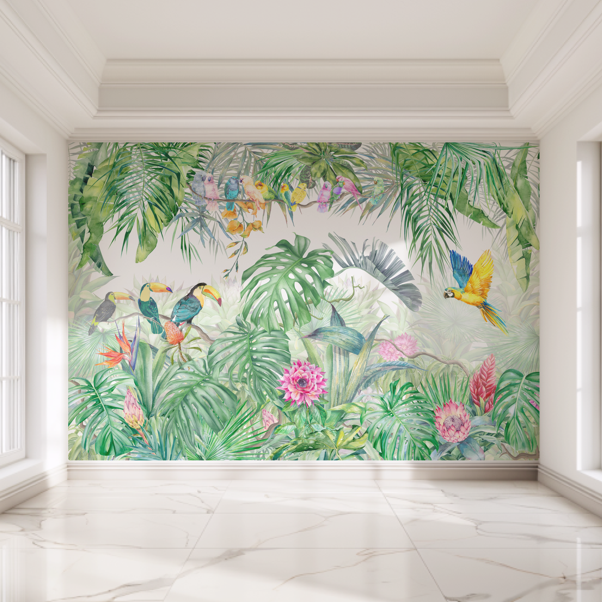 Фотообои Fotooboikin "Тропические листья", флизелиновые, 400х280 см