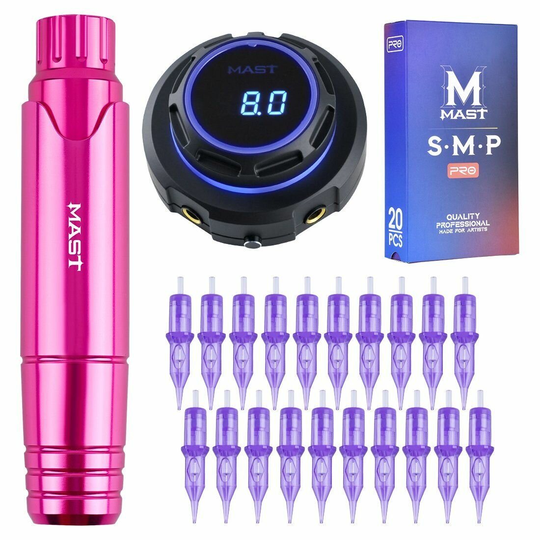 Тату набор для перманентного макияжа, татуажа Mast P10 Pink с блоком Halo Power