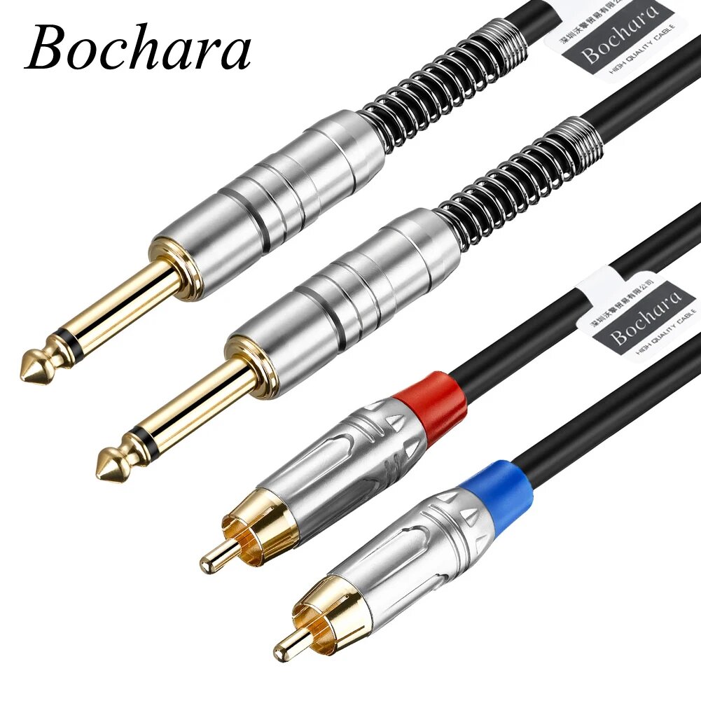 Bochara двойной аудиокабель 6,5 мм на 2RCA 1,8/3/5 м 3 м