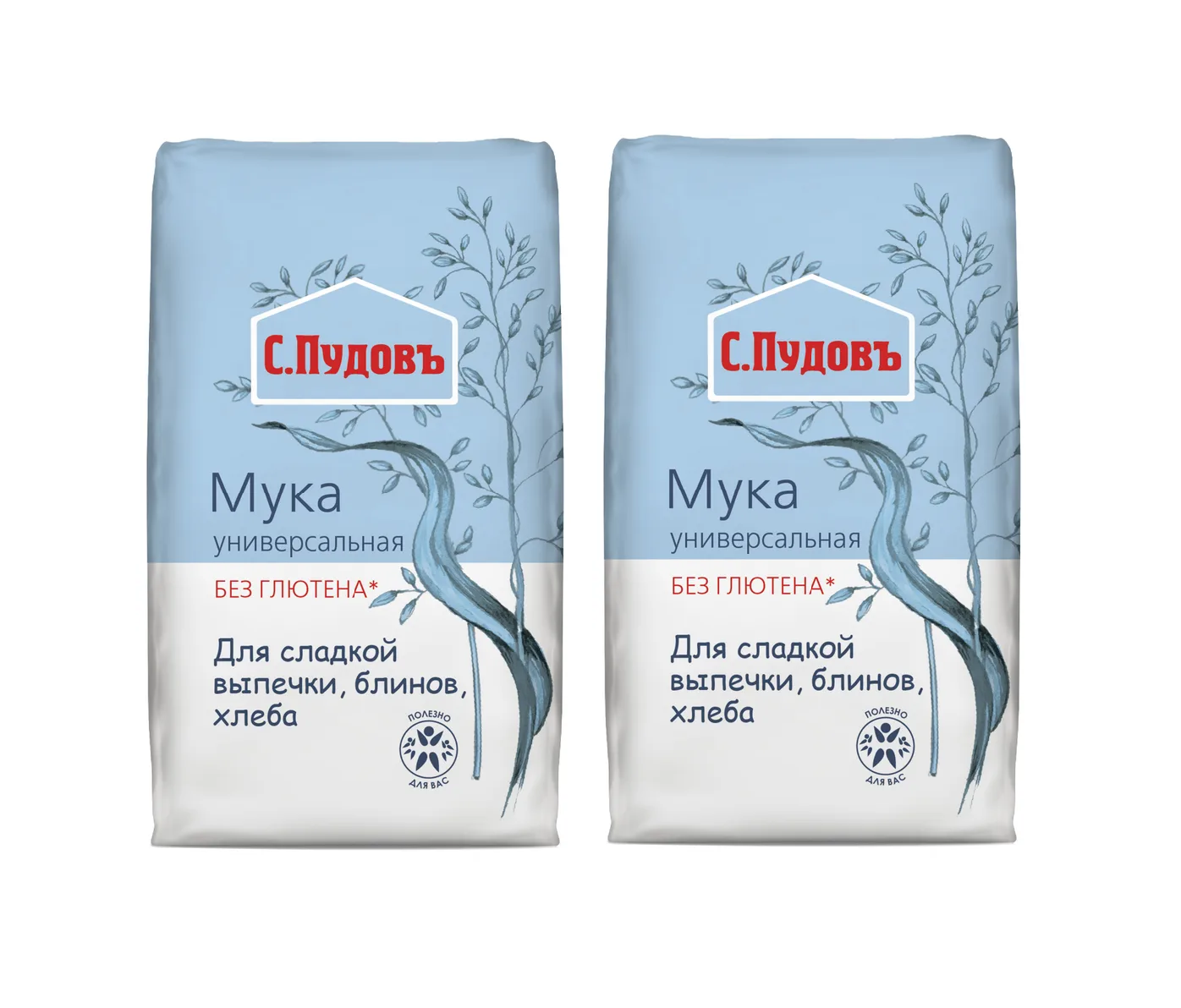 Мука «С. Пудовъ» универсальная без глютена, 500 г 2 пачки
