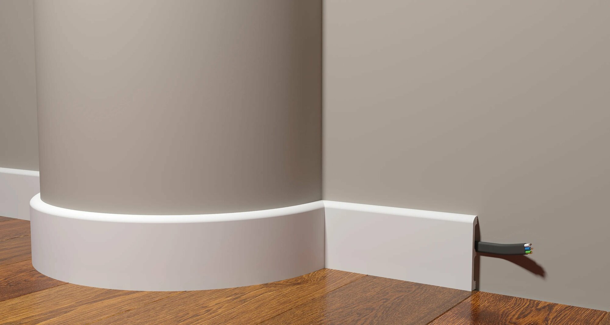 Плинтус напольный гибкий из полиуретана DD706F Decor-Dizayn