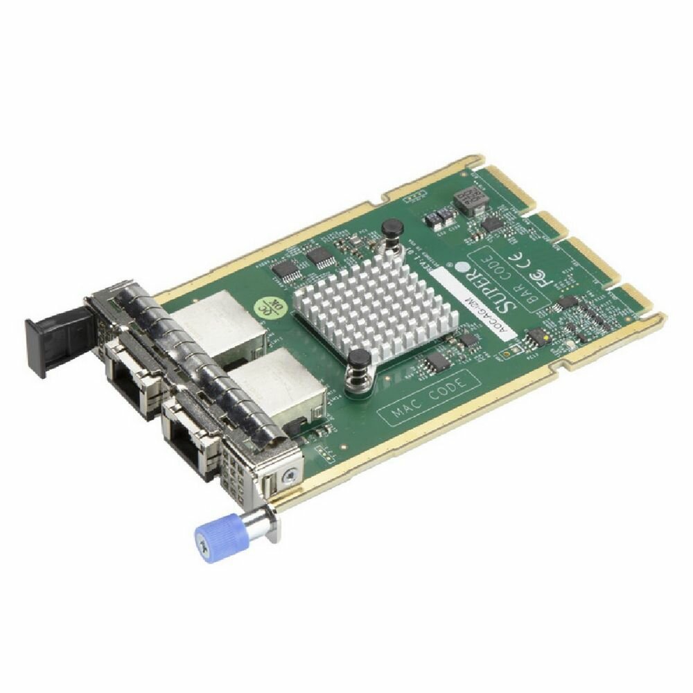 Сетевой адаптер SuperMicro AOC-AG-I2M-O, GE, 1000Мбит/с, PCI-E, бесшумный, зелёный