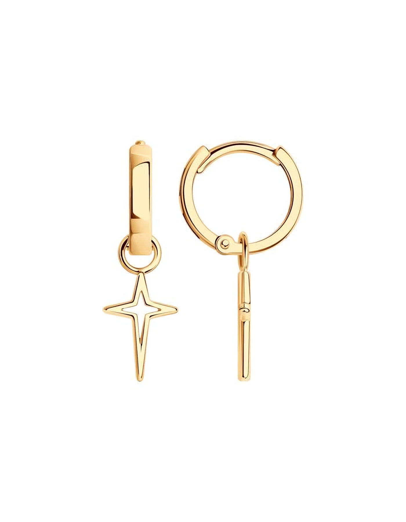 Серьги с подвесками, серебро, 925 проба, золочение