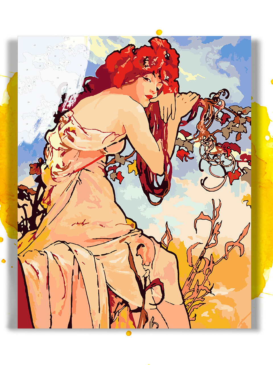 Картина по номерам на холсте Альфонс Муха - Лето, 30 х 40 см