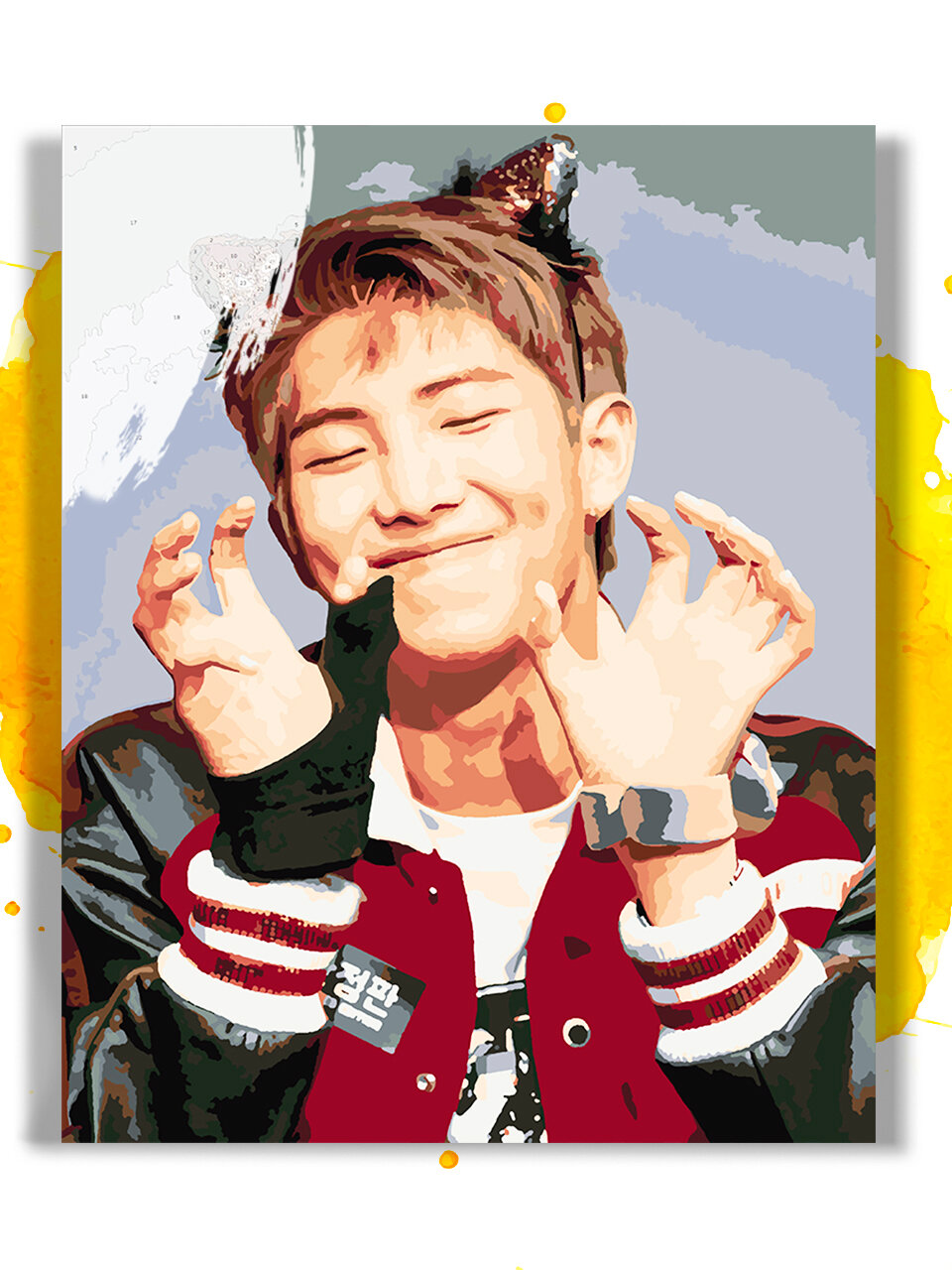 Картина по номерам на холсте BTS - Ким Намджун котик, 40 х 50 см