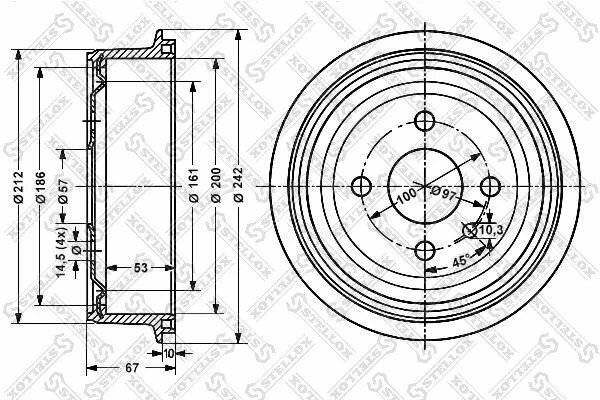 STELLOX 6025-9905-SX Барабан тормозной
