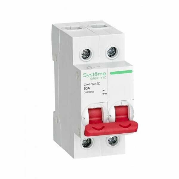 Выключатель нагрузки Systeme Electric (Schneider Electric) City9 Set 2P 63 А, 6 кА, C9S16263