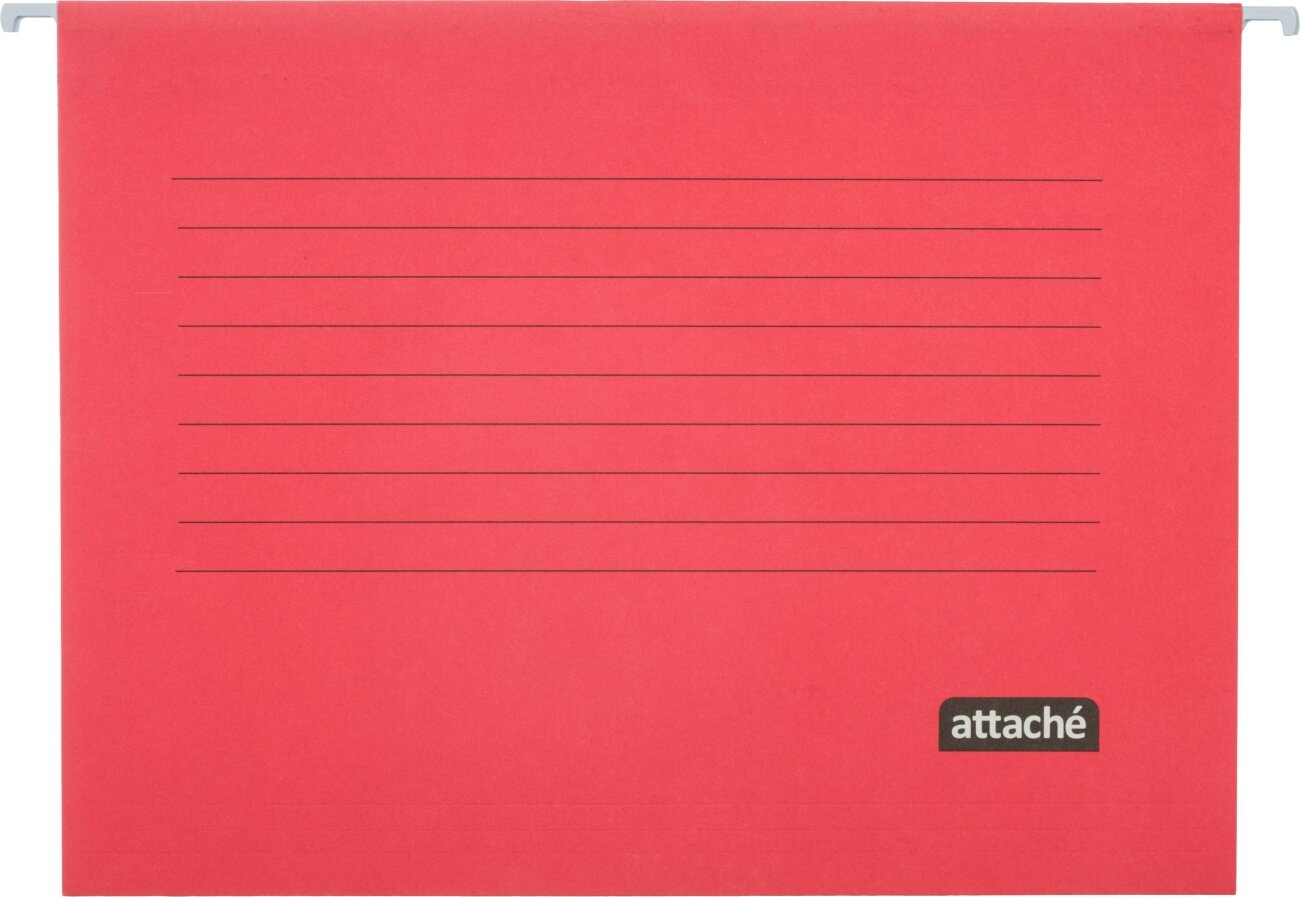 Папка подвесная Attache, А4, картон, красный, до 200л. 5шт/уп 1554454