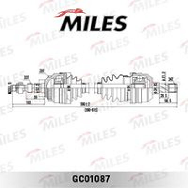 MILES gc01087 (GC01087_MI) привод в сборе Opel (Опель) vectra 1.6-2.5 95-03 лев. abs