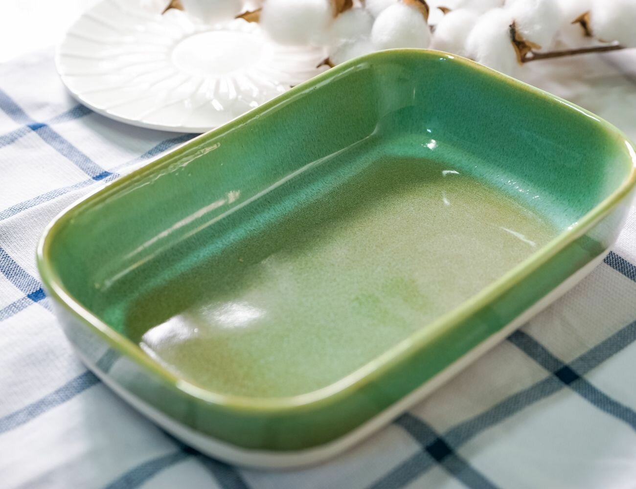 Форма для запекания страйпс, керамика, малахитовая, 22х15 см, Koopman International Q51200150-4