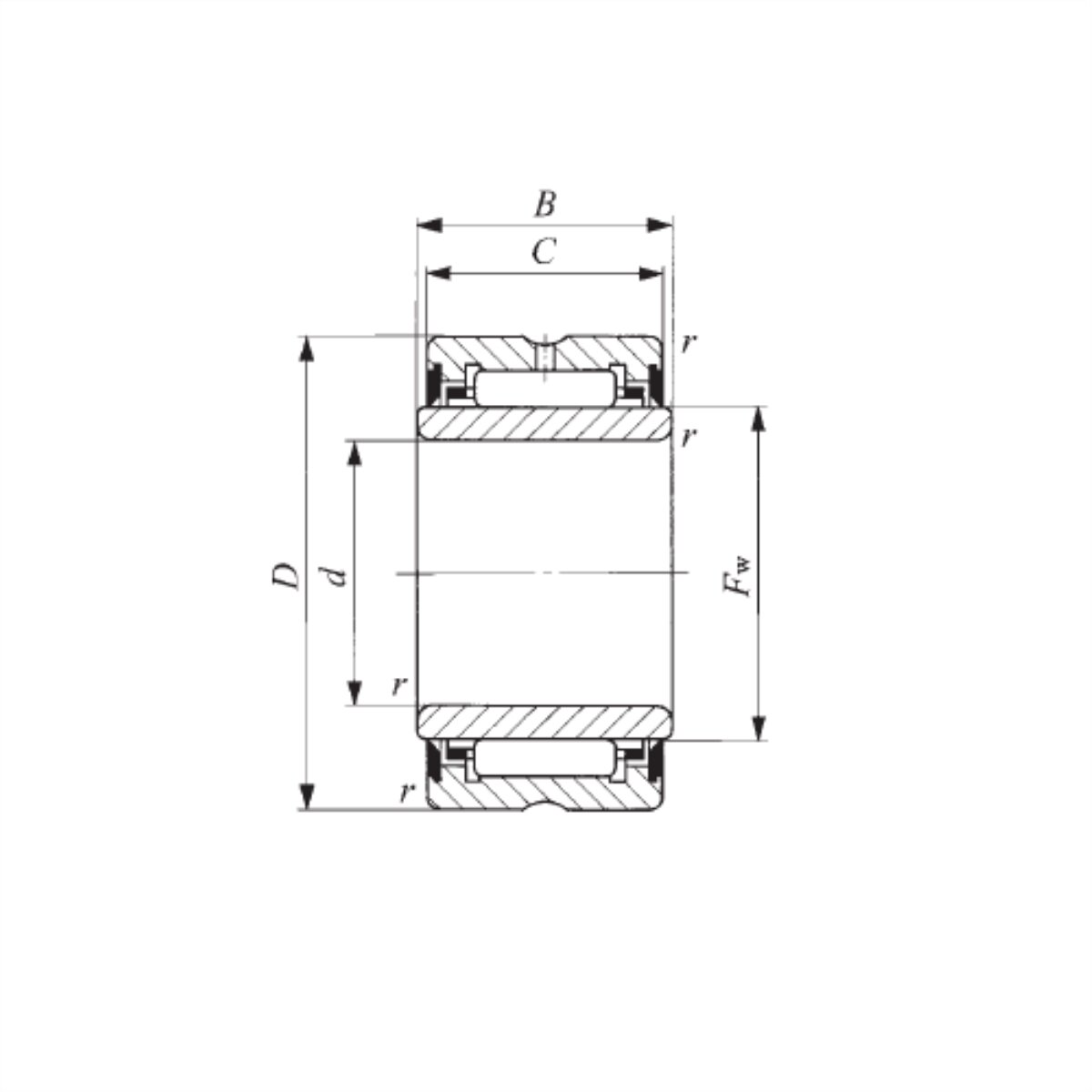 Подшипник NA4903-2RS STC (22x30x14) игольчатый однорядный