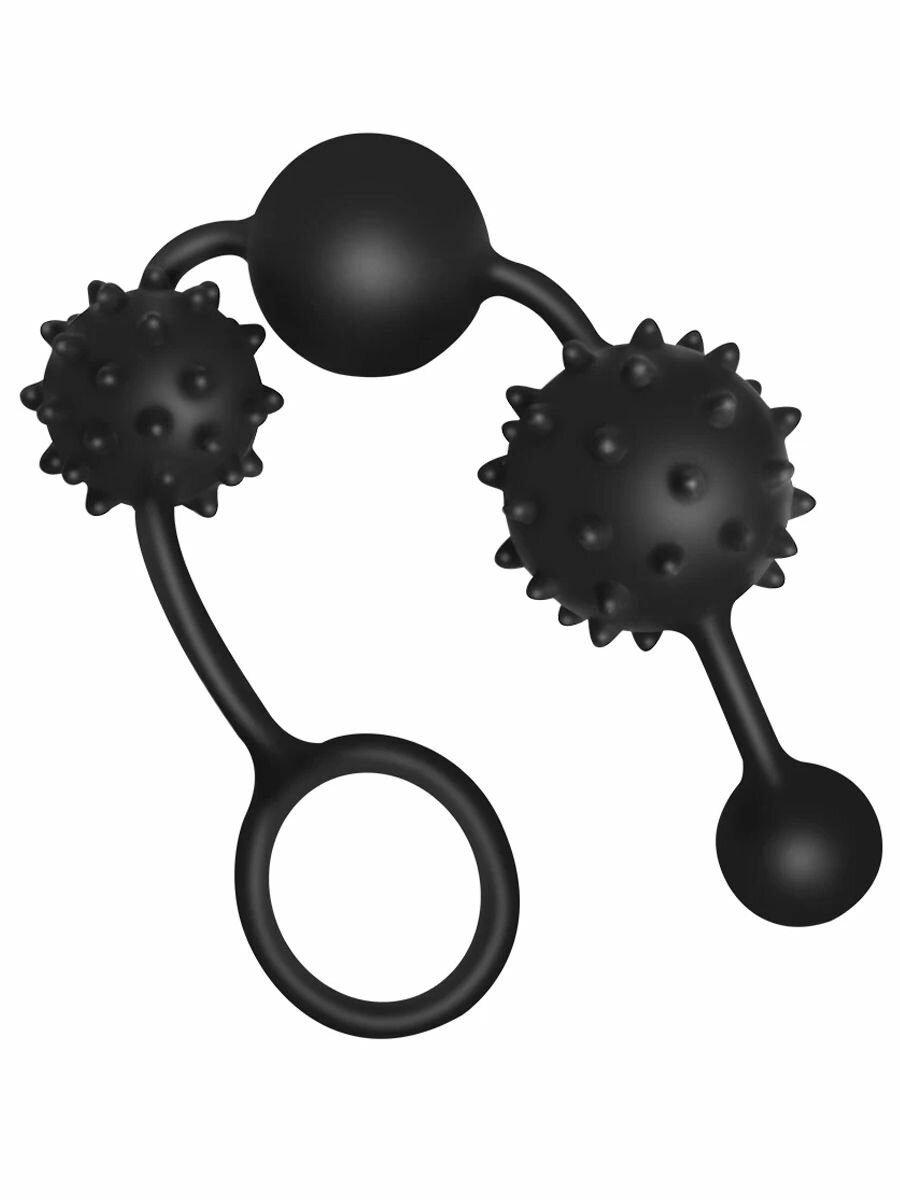 Большая анальная цепочка "MEDIUM BLACK ANAL SILICONE BEADS" 28см