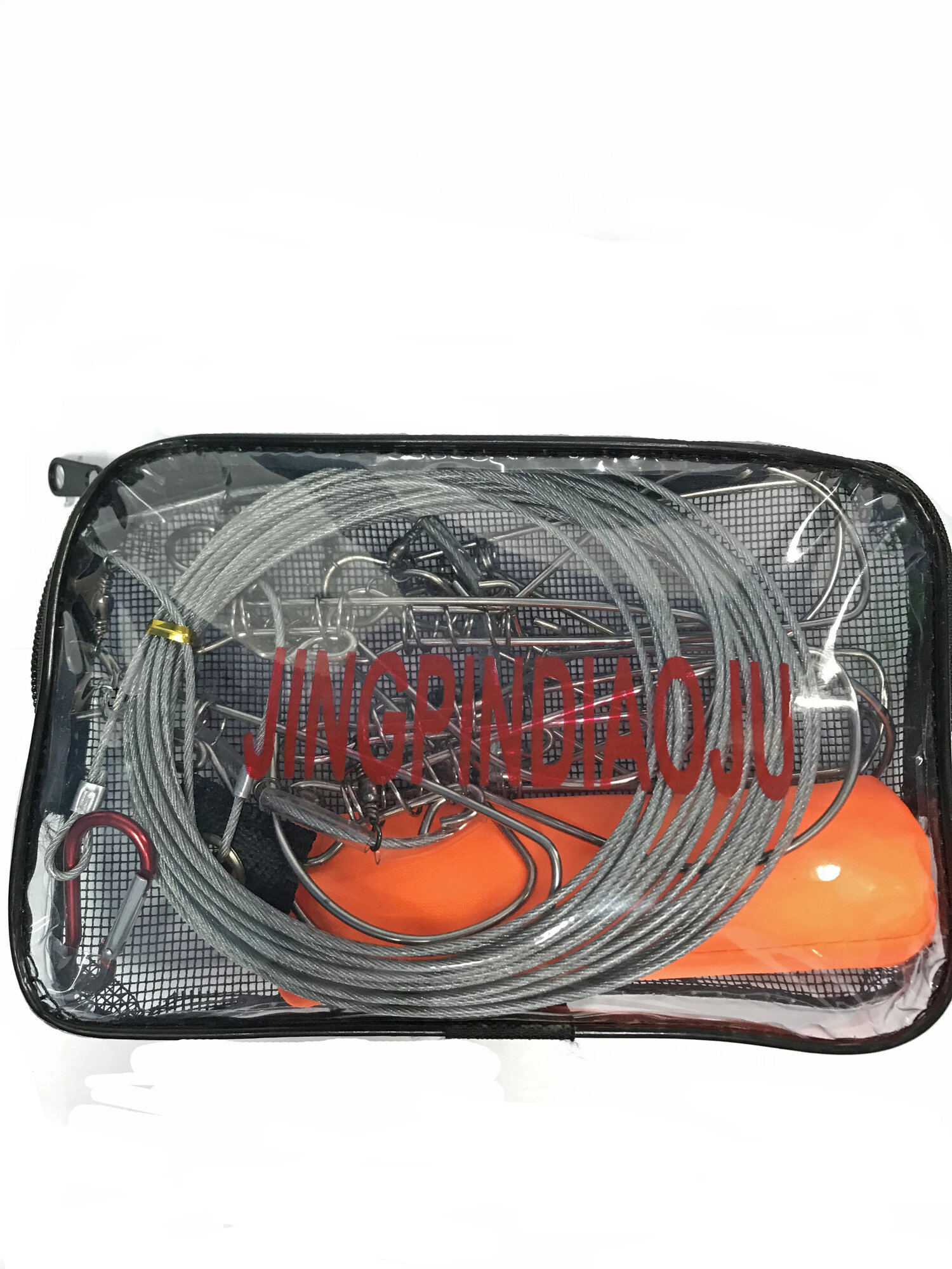 Кукан JINGPINDIAOJU для рыбы с металлическим тросом на 10 карабинов