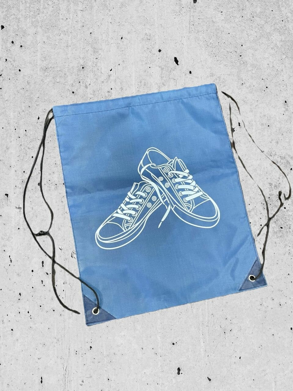 Мешок-сумка для сменной обуви " Кеды" (темно-синий).