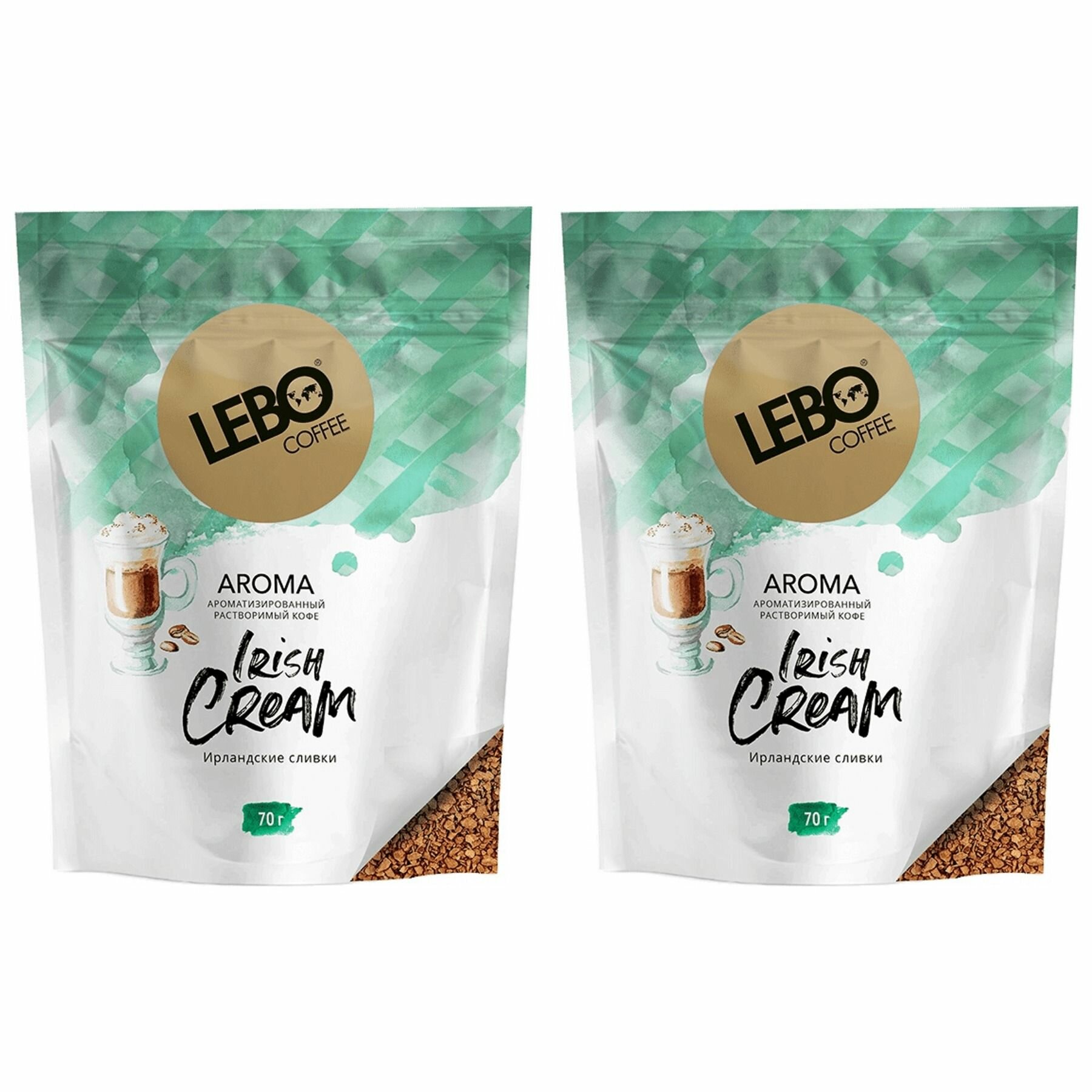 Lebo Кофе растворимый Aroma Irish Cream, сублимированный, 70 г, 2 уп