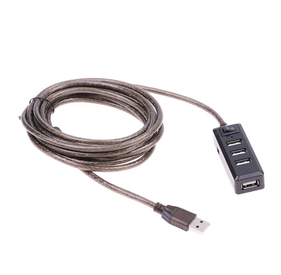 Кабель "B&P" удлинительный активный USB 2.0-repeater A> 5м + HUB 4port