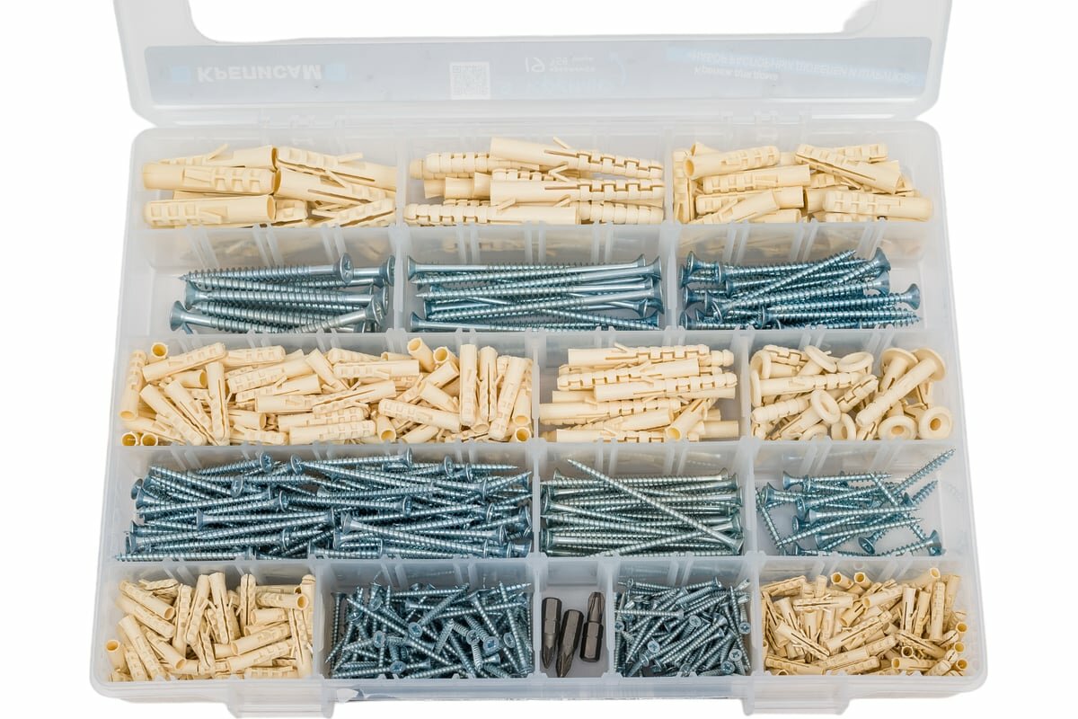 Европартнер креписам N 0099 Набор распорных дюбелей и шурупов для монтажа в бетоне и дереве