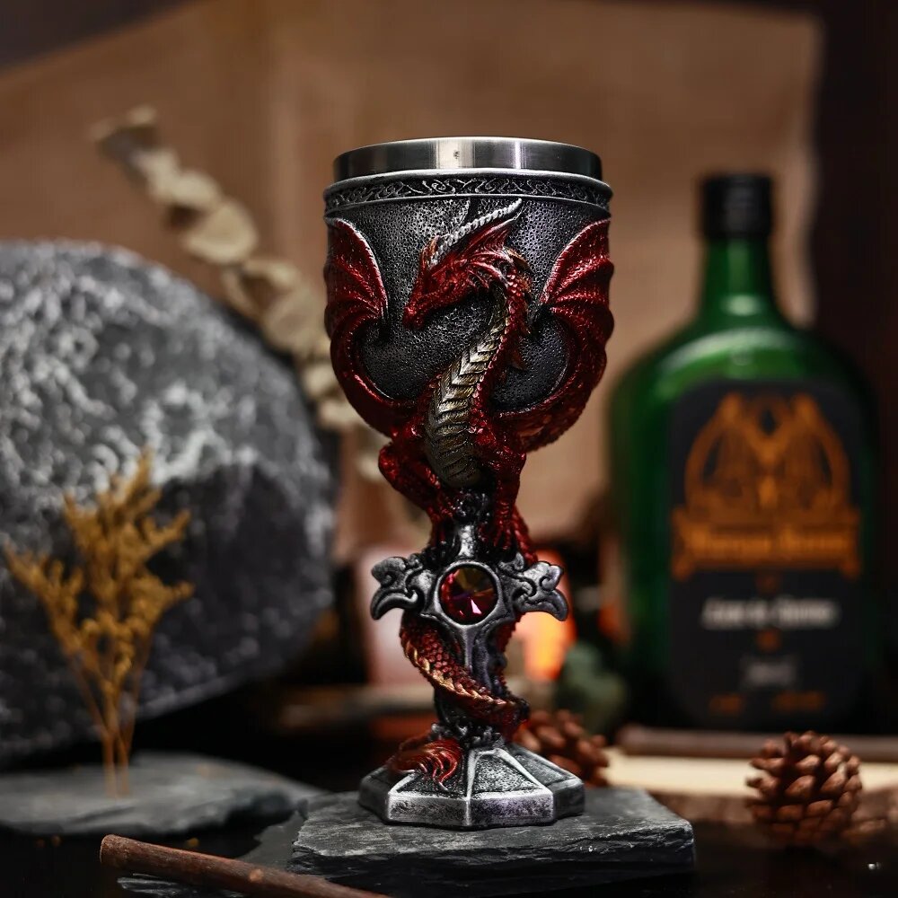 Бокал пивной Dragon, нержавеющая сталь, красный
