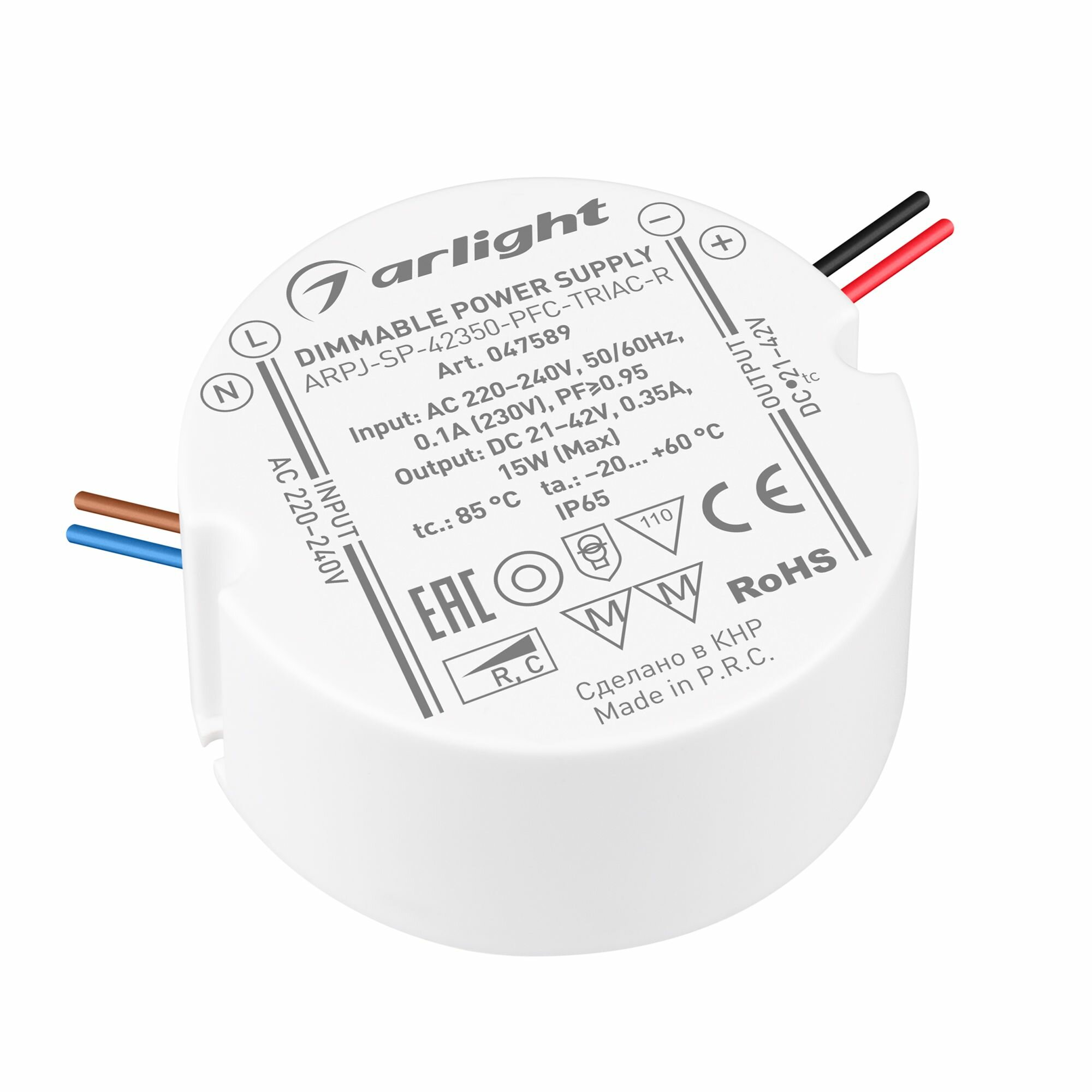 Блок питания ARPJ-SP-42350-PFC-TRIAC-R (15W, 21-42V, 350mA)