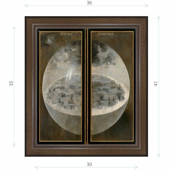 Картина Декор Депо Иеронима Босха Сад земных наслаждений (обратная сторона) Матовая бумага в раме без стекла 41х36 см